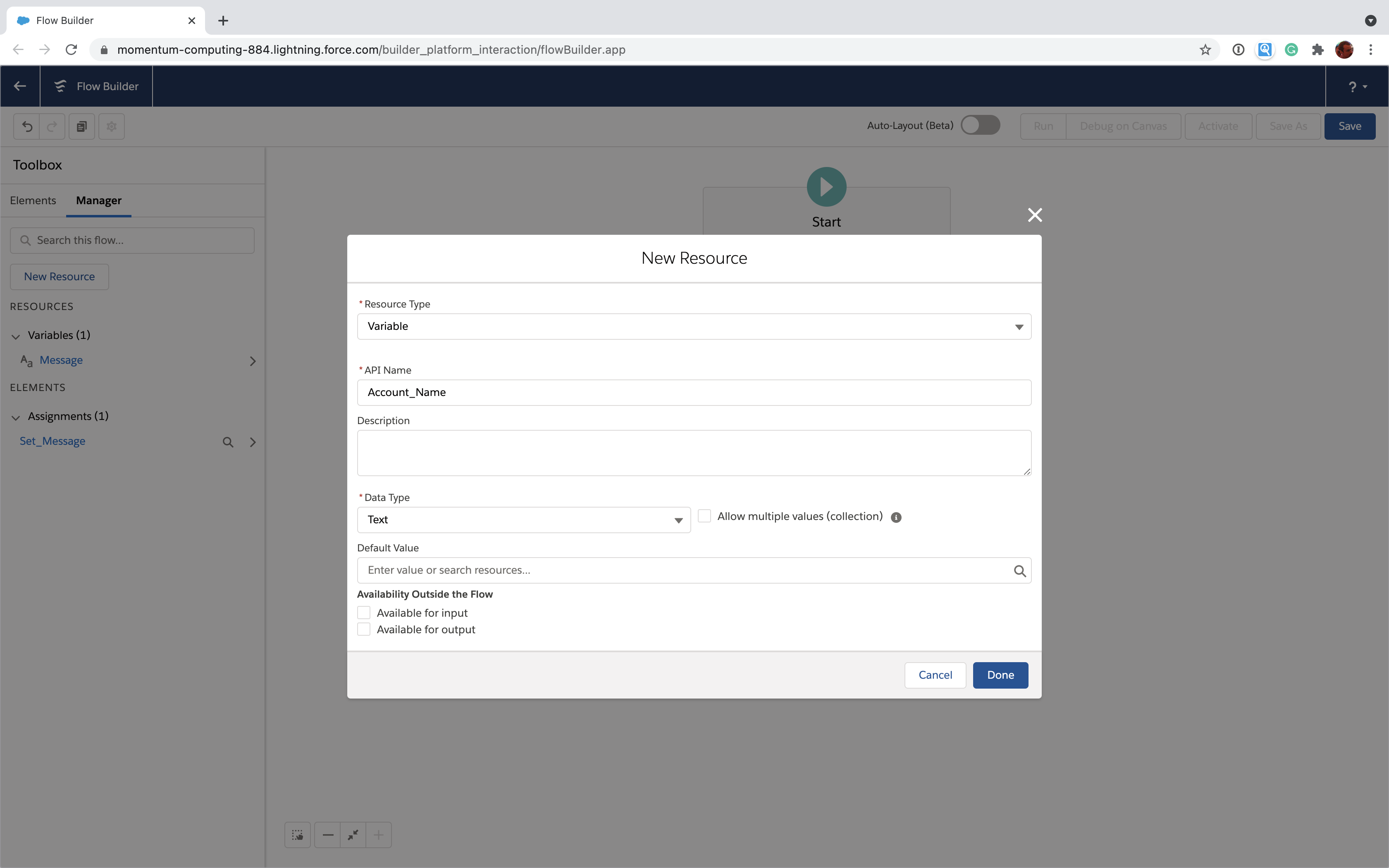 How to use variables in Salesforce Flow