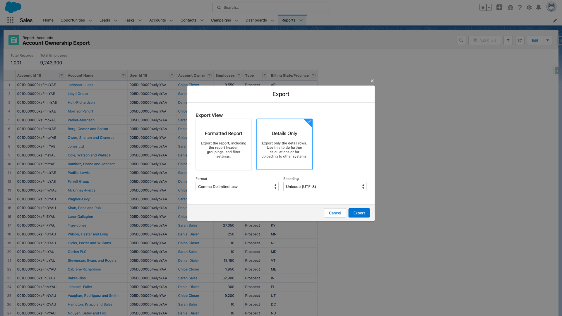How to mass change account owners in Salesforce